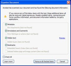 Acrobat 8: New Examine Document Feature