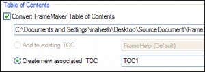 How to convert FrameMaker TOC in RoboHelp