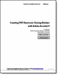 Materials for Electronic Closing Binders using Acrobat 9 eSeminar