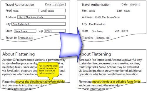 Flatten Form Fields and Comment using a FREE Acrobat X Action