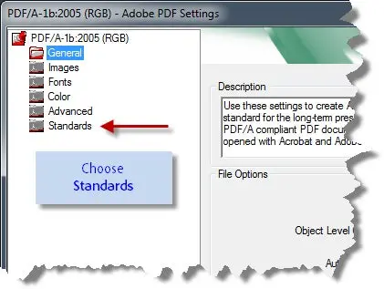 Creating a “Near to PDF/A” PDF Setting