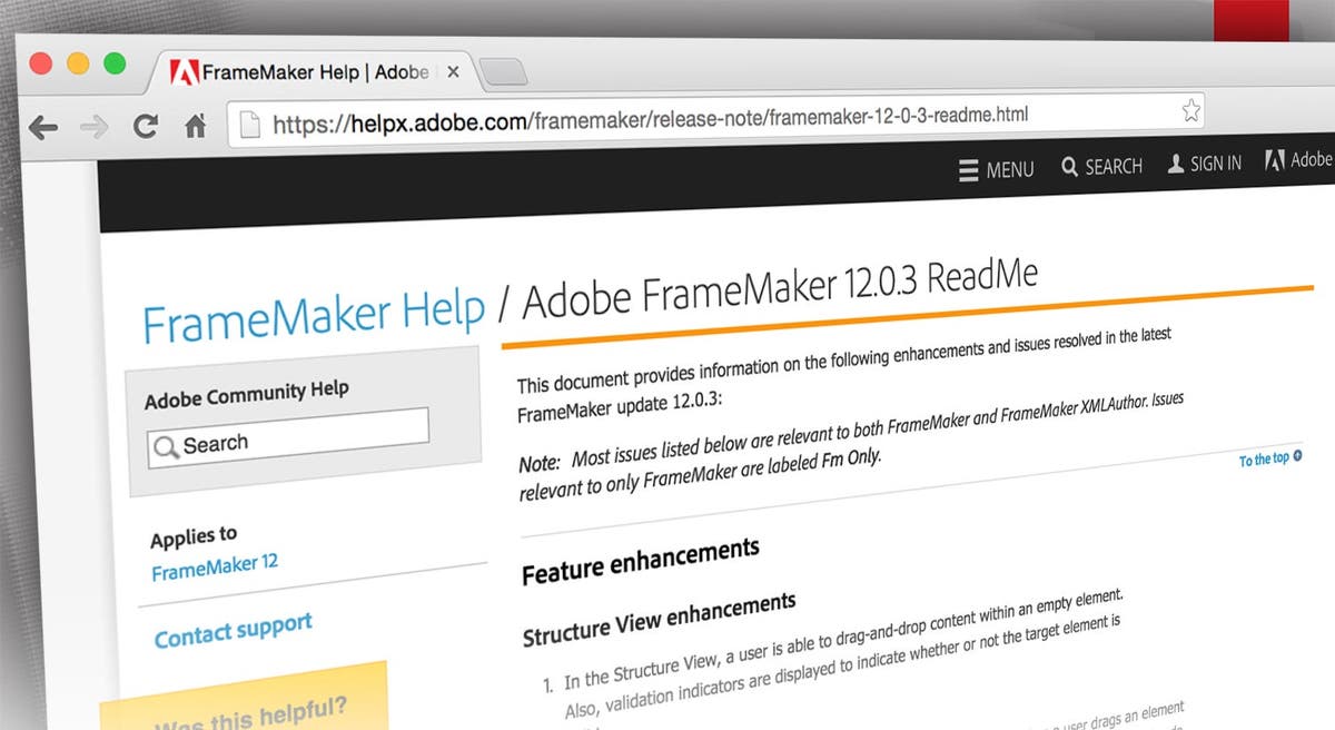 FrameMaker 12 Update released (FM 12.0.3)