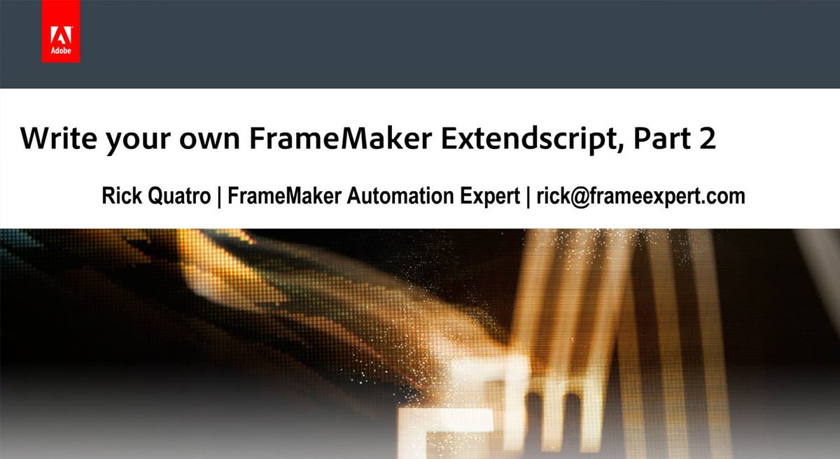 Write your own FrameMaker ExtendScript, Part 2