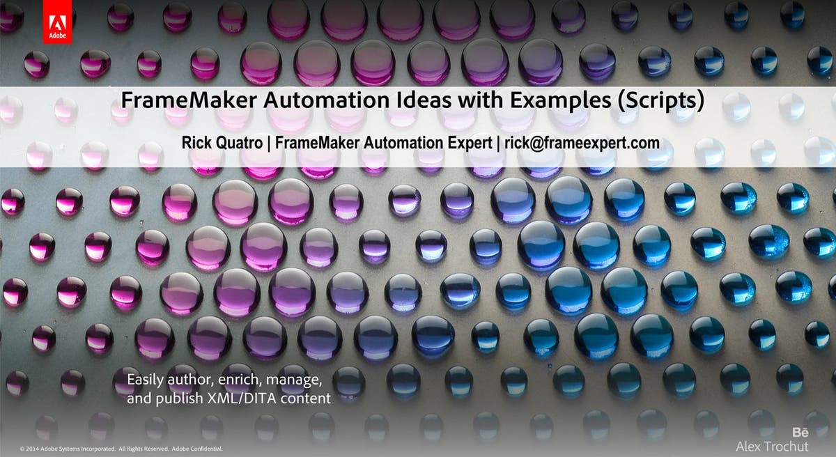 Examples of FrameMaker Automations with Several Practical ExtendScripts