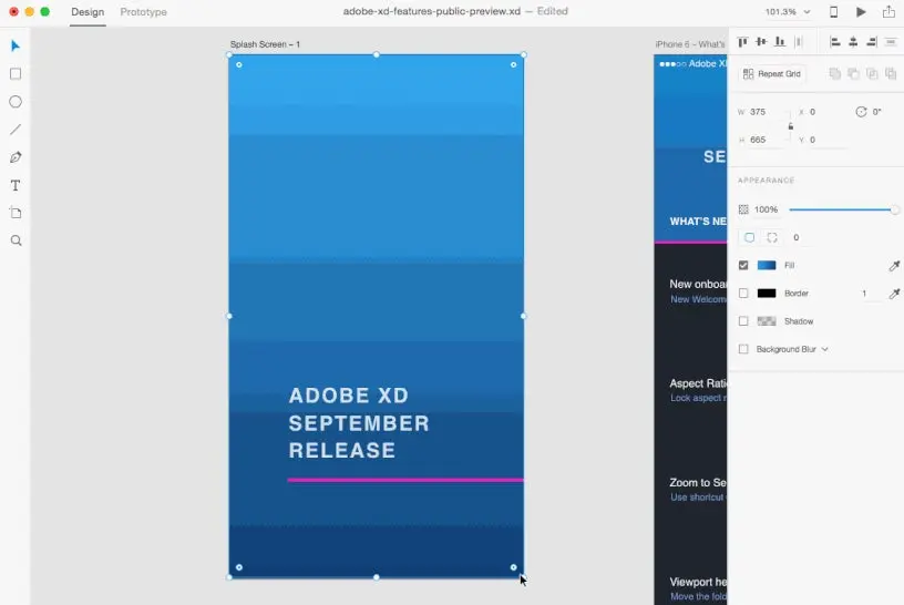 September Update of Adobe Experience Design CC (Preview)