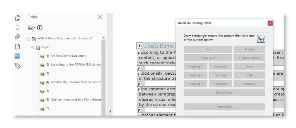 Accessible PDFs in Acrobat DC: Tagging Content as an Artifact