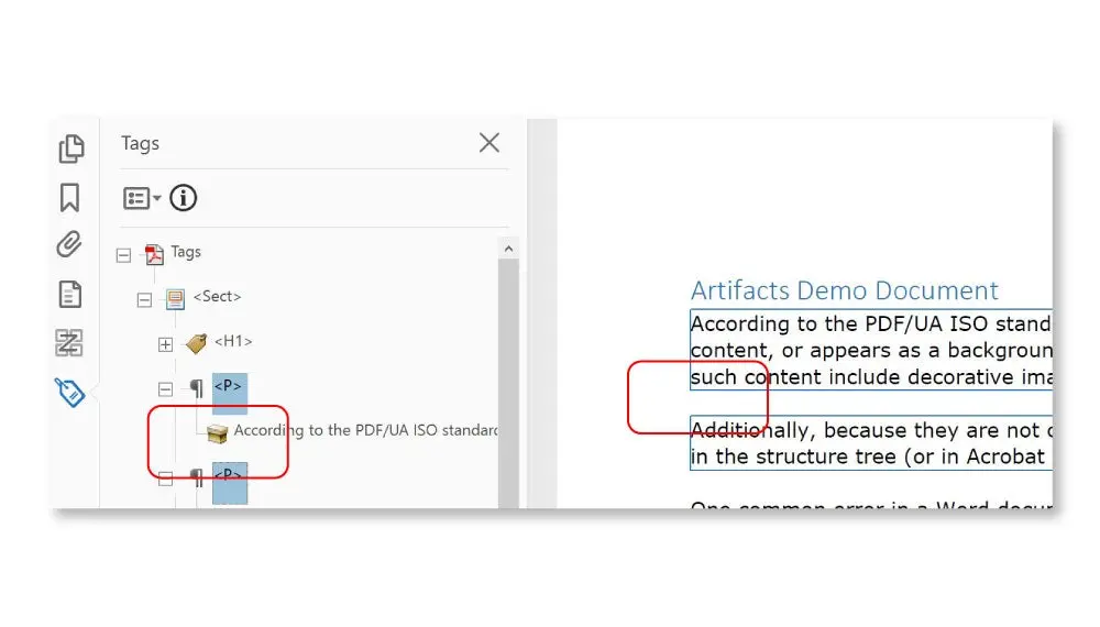 Accessible PDFs in Acrobat DC: Tagging Content as an Artifact