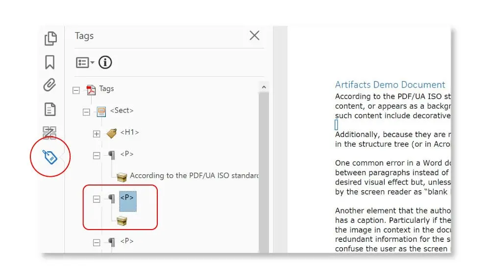 Accessible PDFs in Acrobat DC: Tagging Content as an Artifact