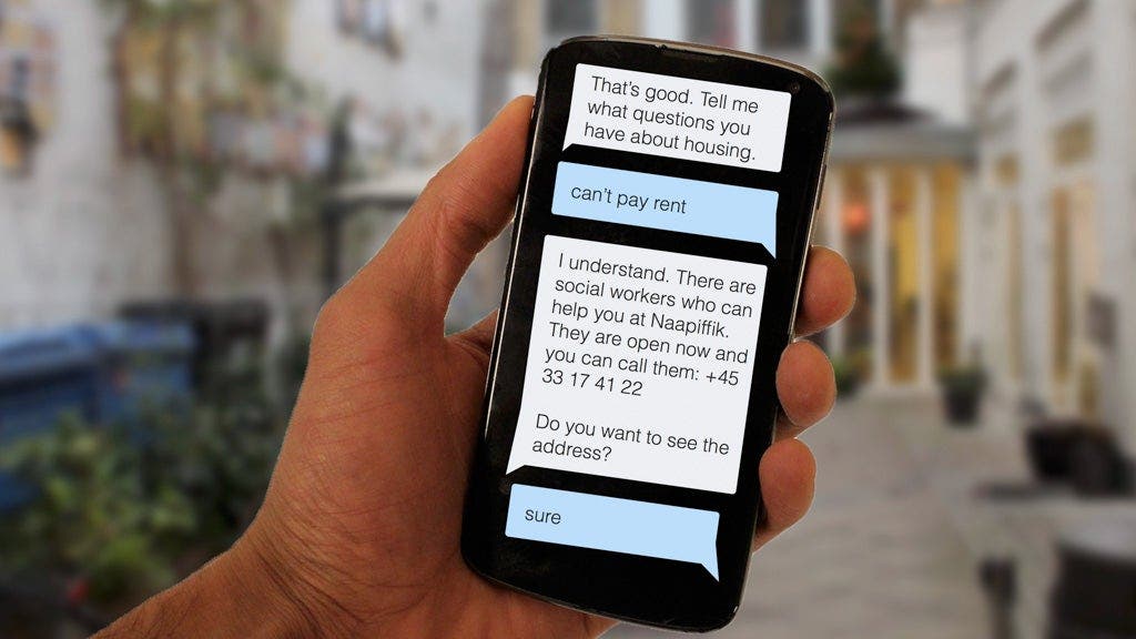 Chatbots for Change: Connecting Vulnerable People to Services