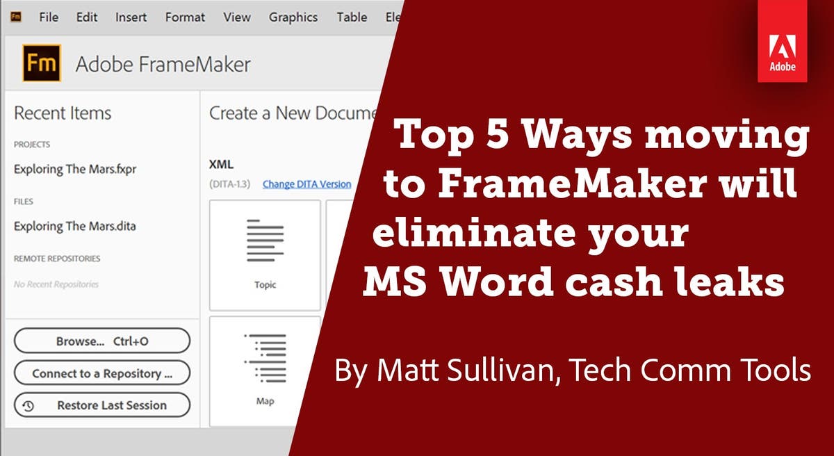 [Guest Post] Why FrameMaker costs less than Word – by Matt Sullivan