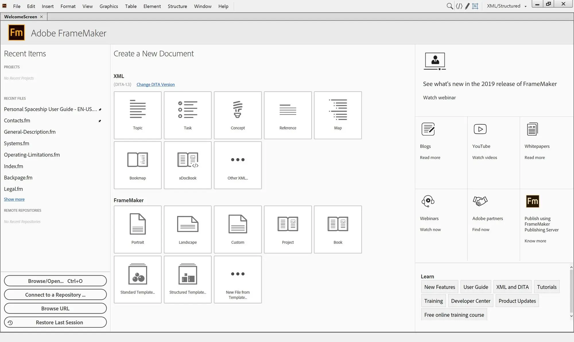 FrameMaker 2019 release