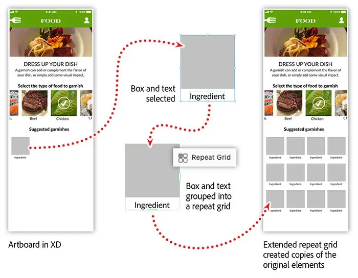 Supercharge the Repeat Grid in XD with External Text and Graphics
