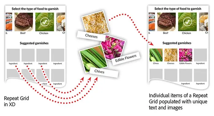 Supercharge the Repeat Grid in XD with External Text and Graphics