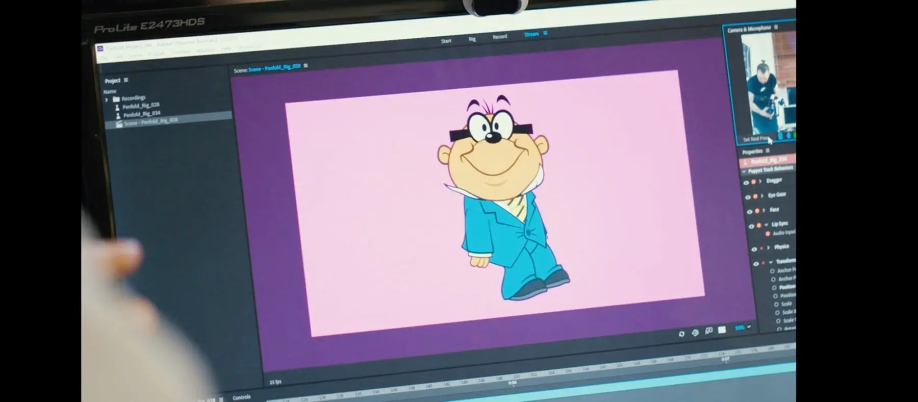 Animating the Classic “Danger Mouse” Character Penfold Live on Air