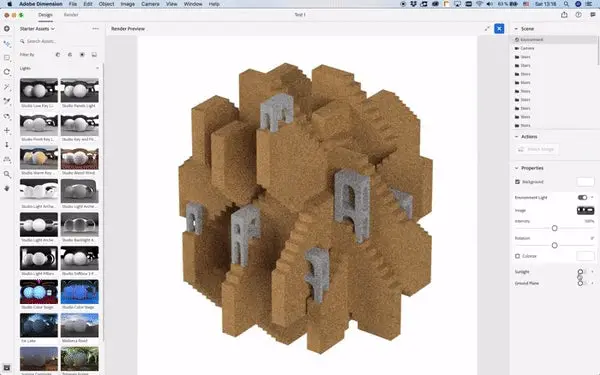 Abstract 3D Design Tutorial: Creating a Floating Isometric Fantasy ...