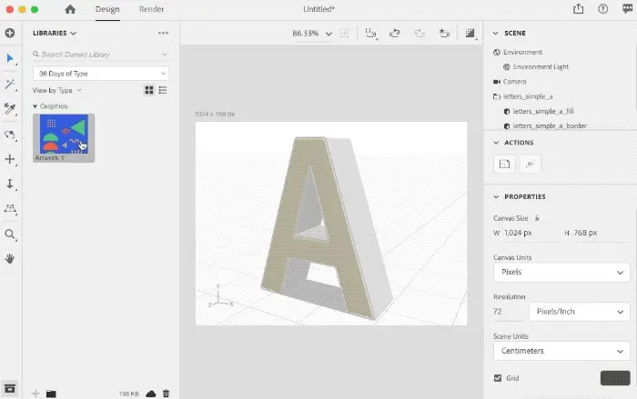 36 Days of Type with Adobe Dimension