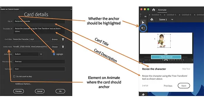 Hands-on Tutorial Creation Tool for Adobe Animate