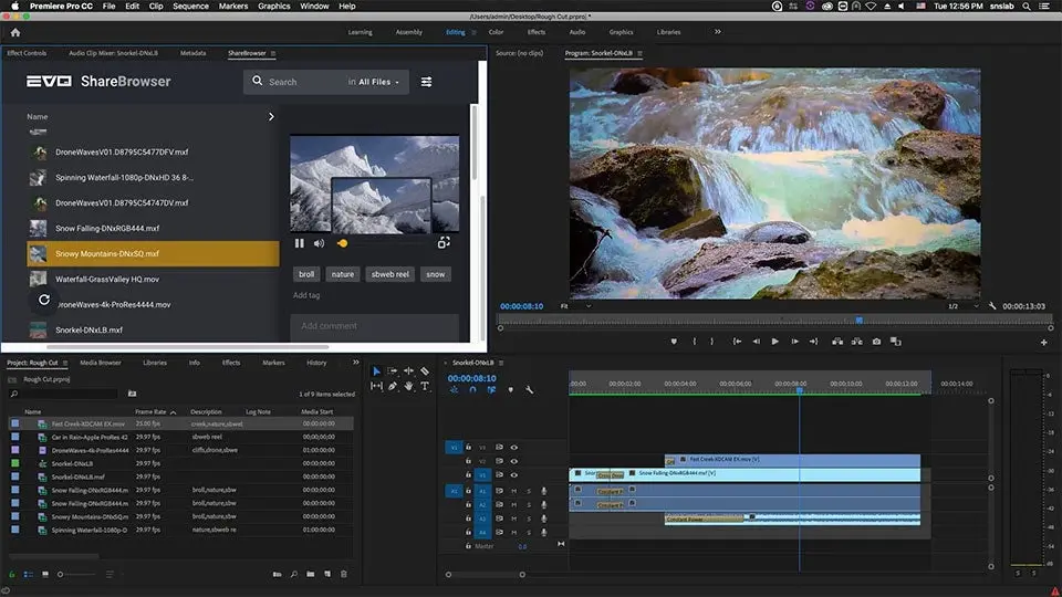 Collaborative video editing in Adobe Premiere Pro