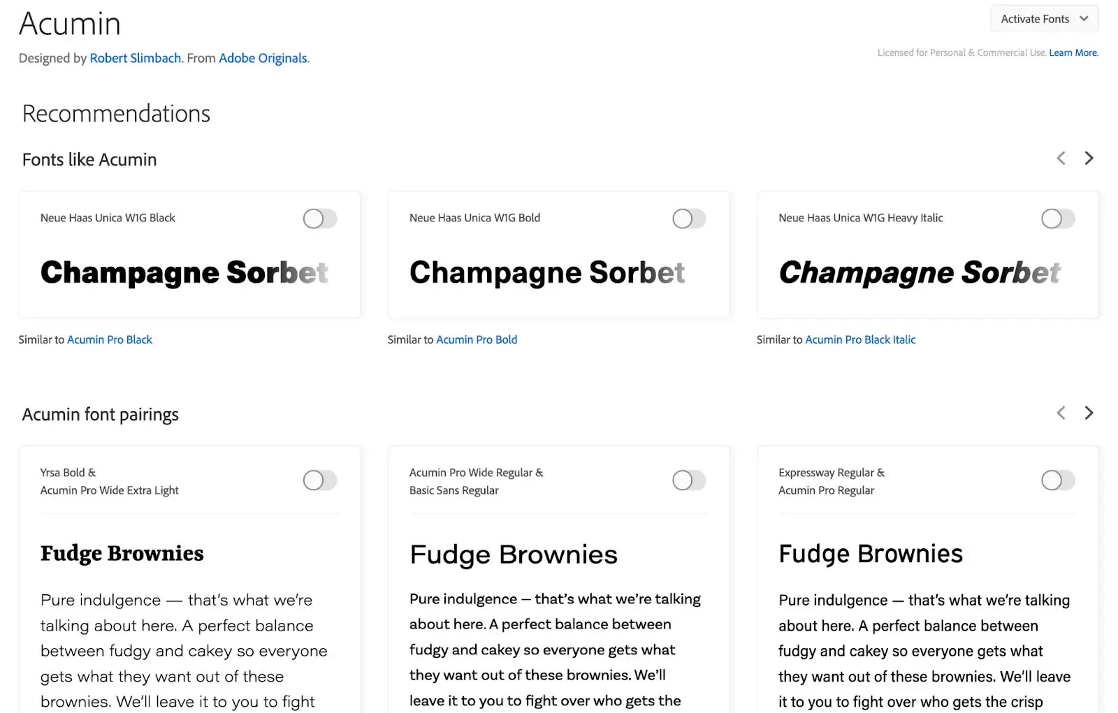 Choose fonts faster with new recommendations feature