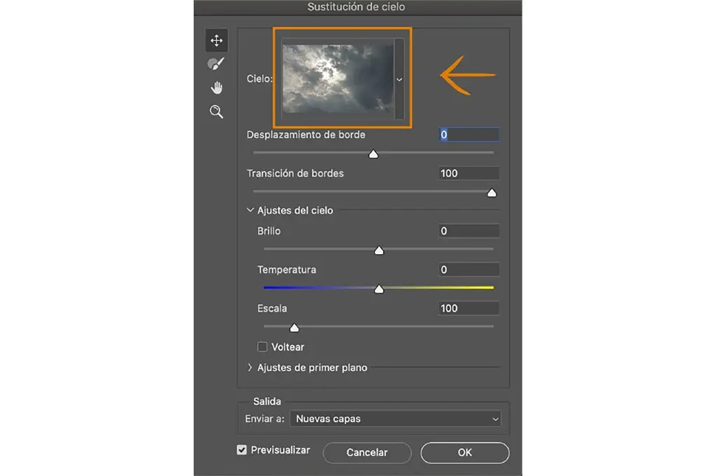 Sustitución de cielo creativa / paso por paso