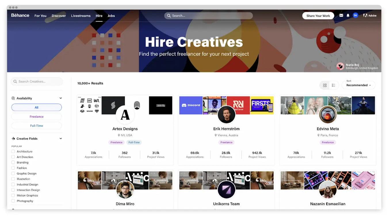 キャリアアップを目指すクリエイターの味方、 Adobe Behance